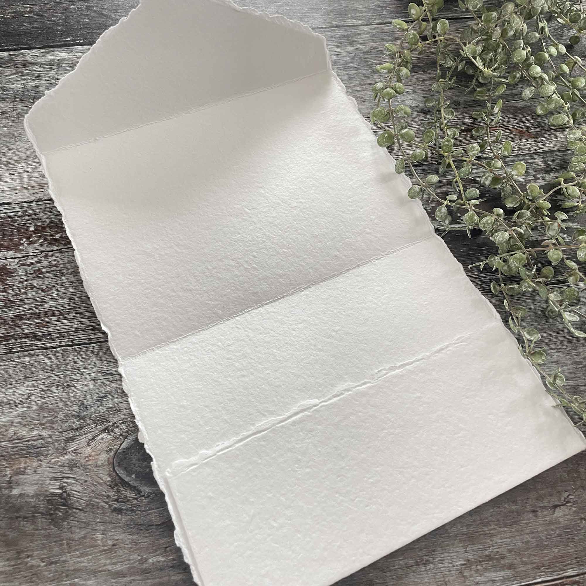 5 x 7 Handmade Card Pocket Invitation - Premium White (vegan)
