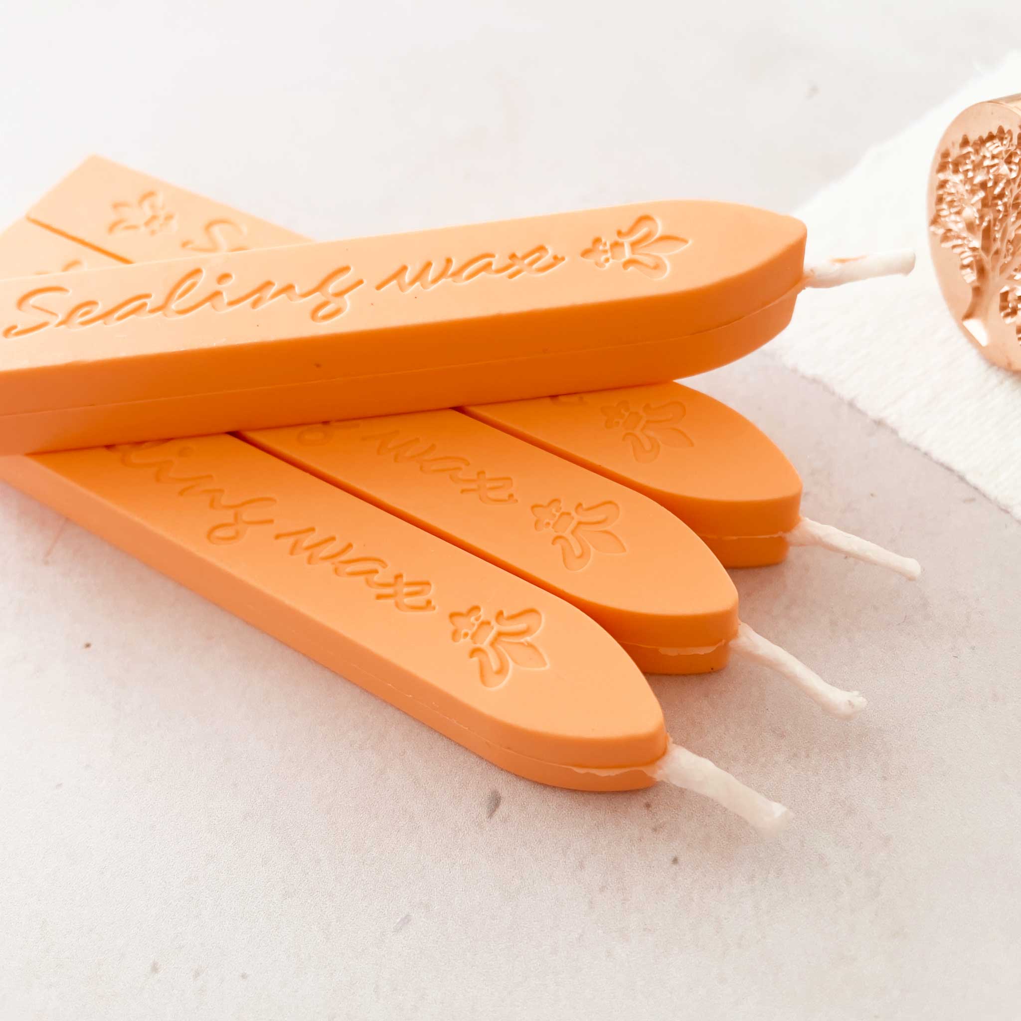 Orange Sherbet Sealing Wax Stick with Wick – thenaturalpapercompany